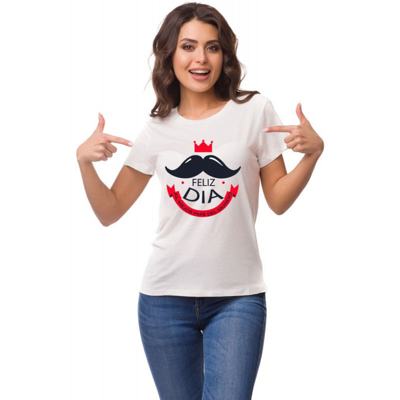 Printernet Playera De Manga Corta Feliz día del Padre Mostacho Bigote ...