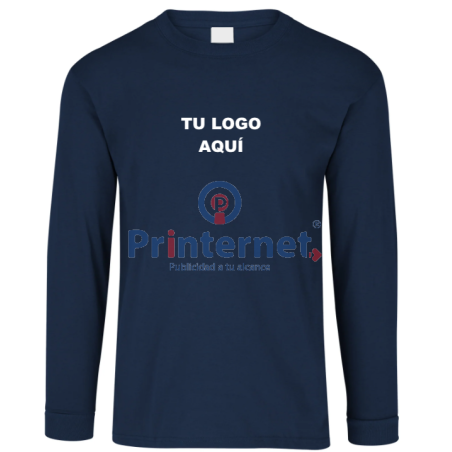 Playera Bordada Caballero Personalizada Manga Larga Tu Logo frente ...