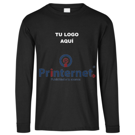 Playera Bordada Caballero Personalizada Manga Larga Tu Logo frente ...